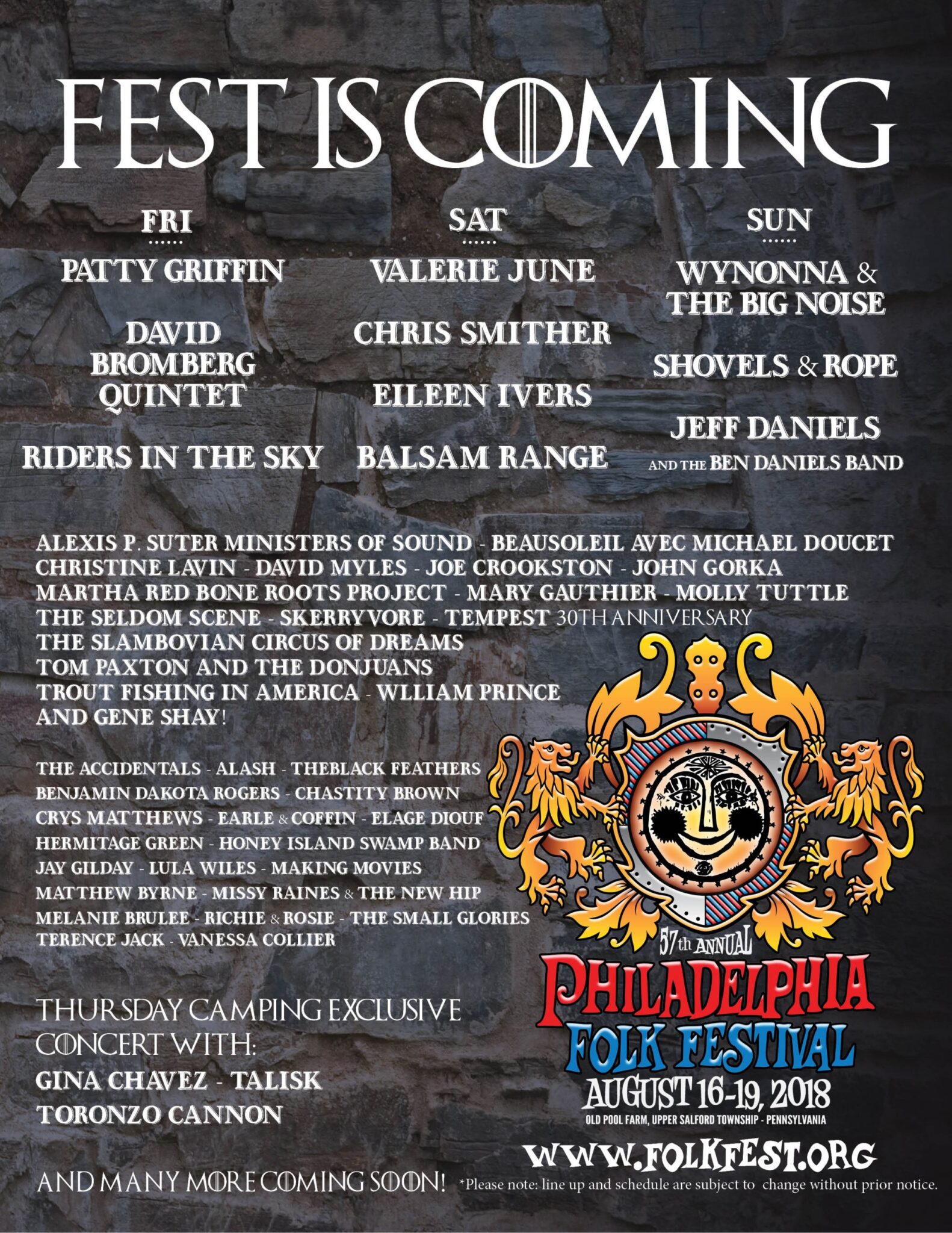 Previous Lineups - Philadelphia Folk Festival