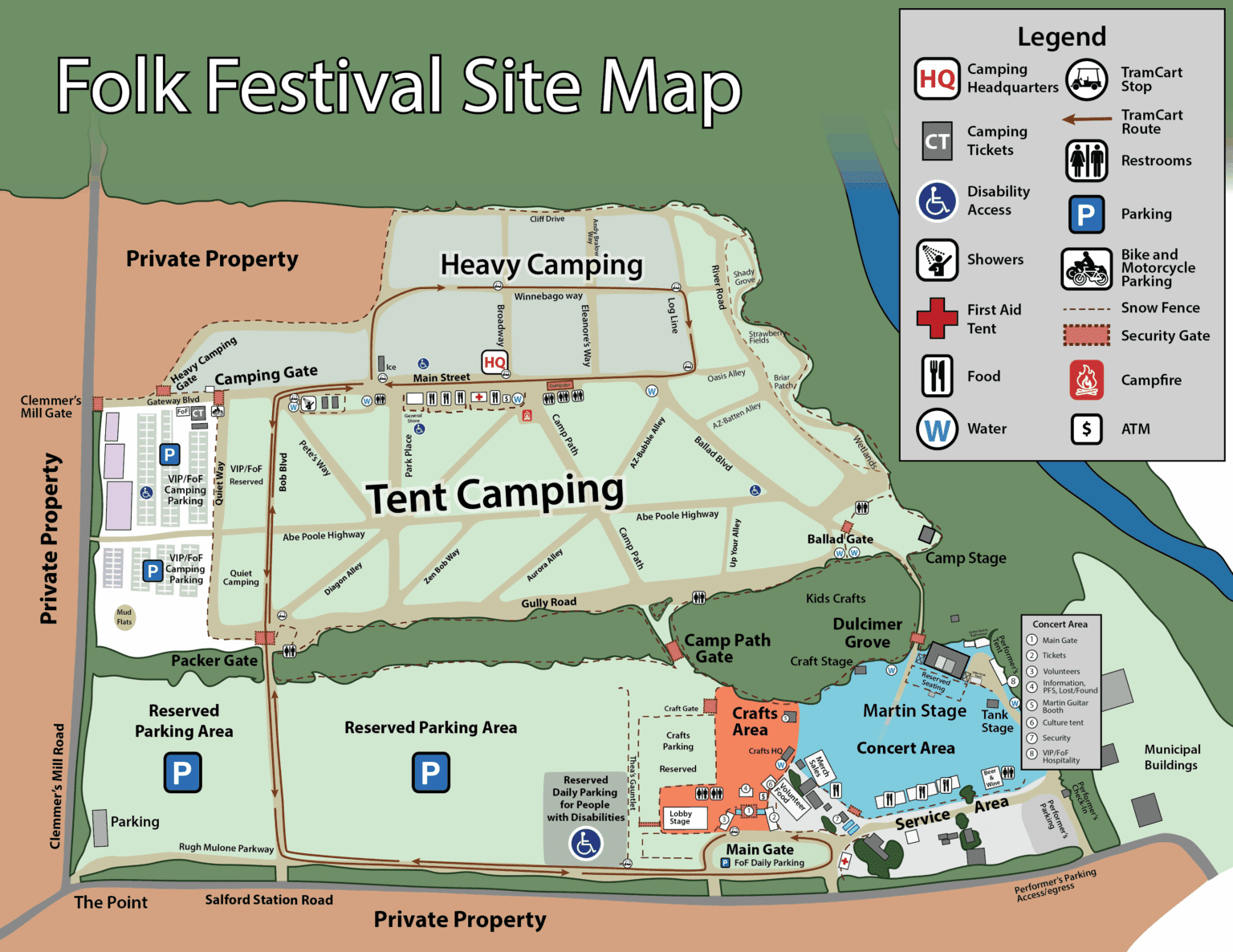 Site Map - Philadelphia Folk Festival